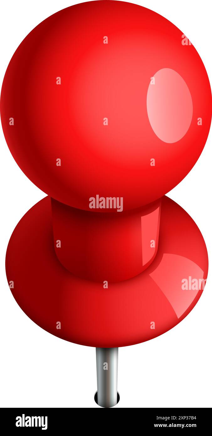 Red plastic pin. Bulletin board glossy thumbtack Stock Vector Image ...