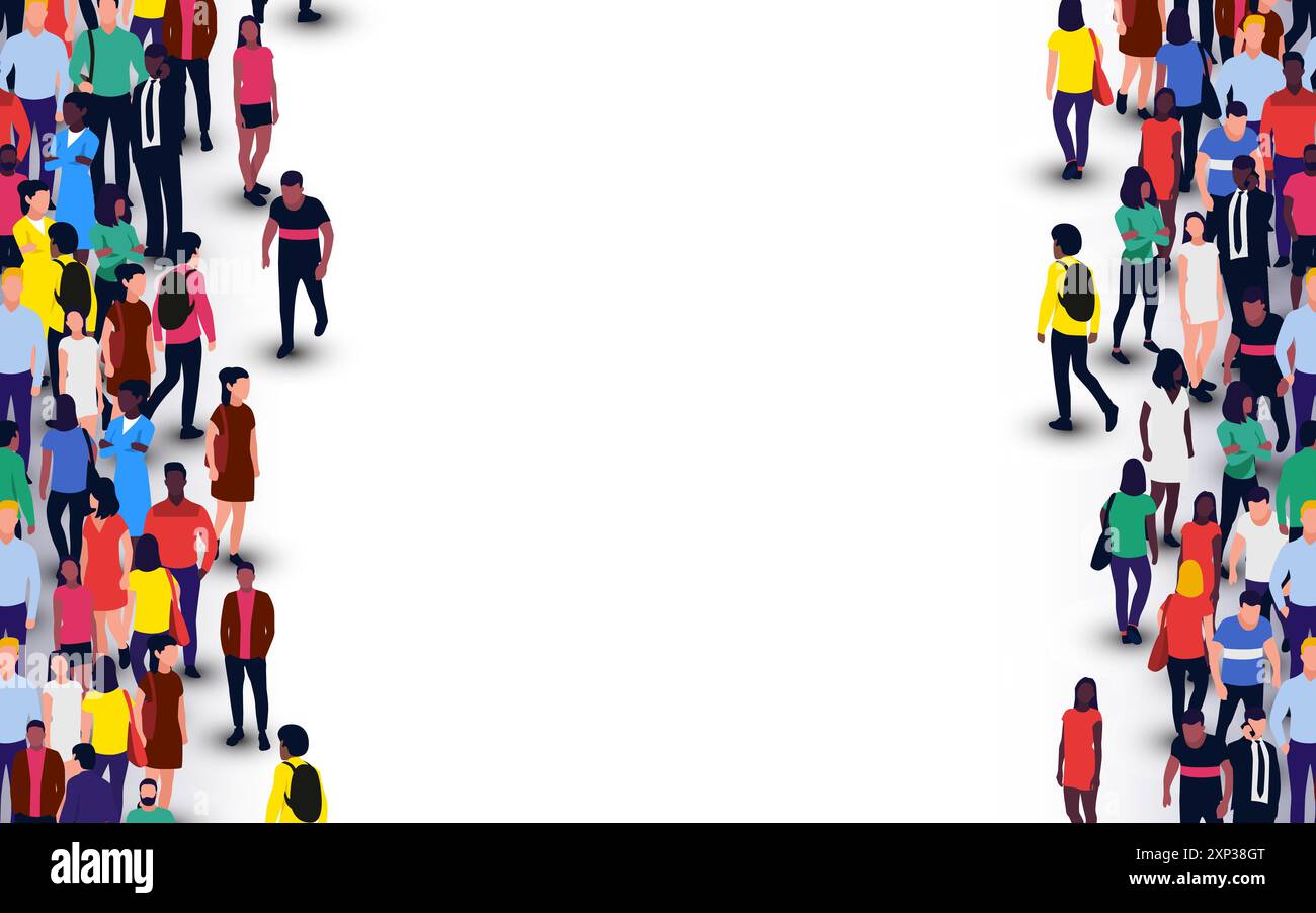 Large crowd people walking Stock Vector Images - Alamy