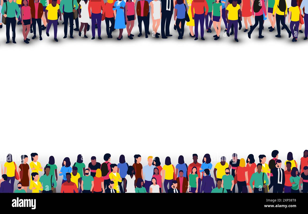 Large crowd people walking Stock Vector Images - Alamy