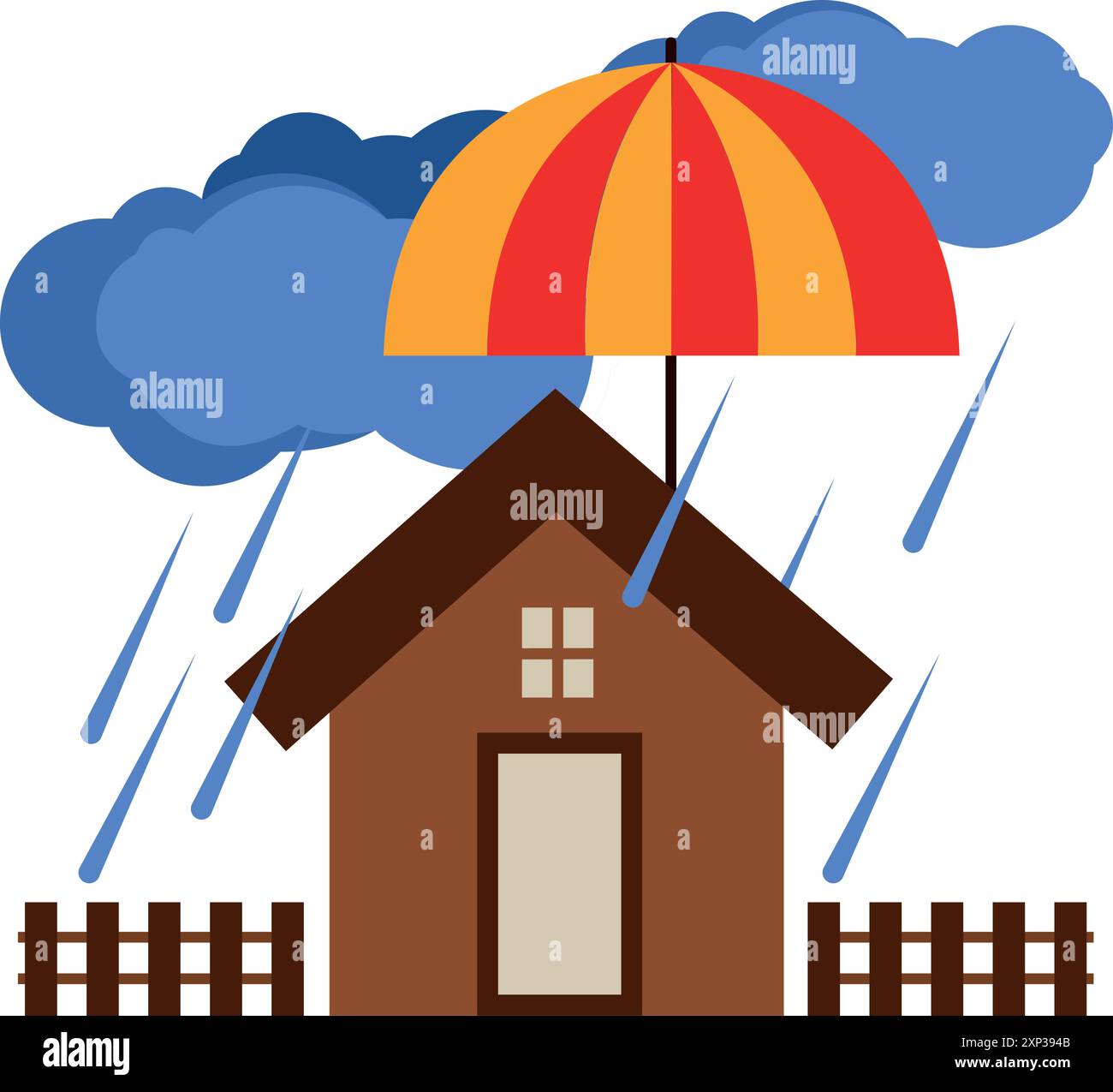 Rain storm color icon. Flooding house safety Stock Vector Image & Art ...