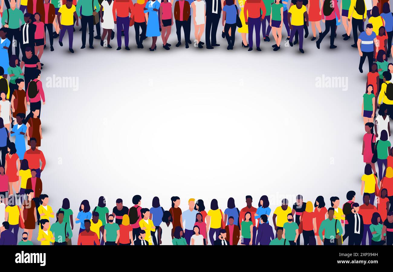 Crowd market square Stock Vector Images - Alamy