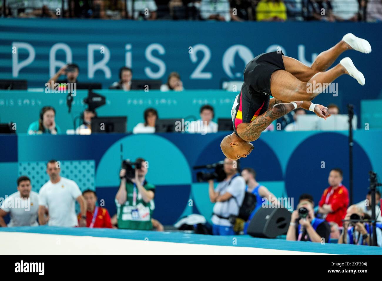 Rayderley Zapata of Spain competes in Men's Floor Exercise Final during ...