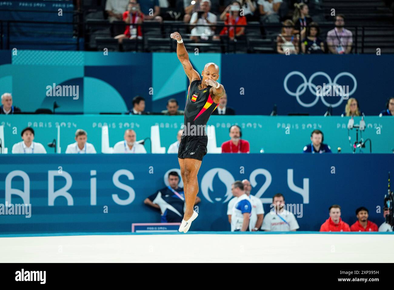 Rayderley Zapata of Spain competes in Men's Floor Exercise Final during ...