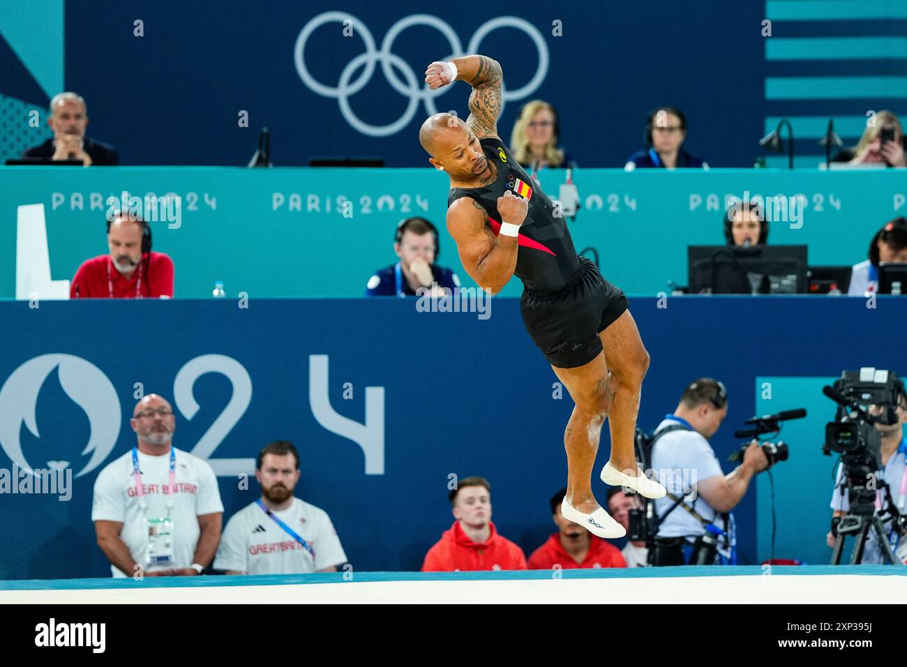 Rayderley Zapata of Spain competes in Men's Floor Exercise Final during ...