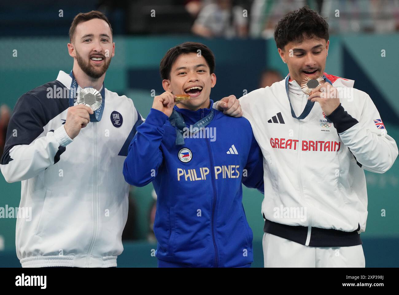 Paris, France. 03rd Aug, 2024. Men's gymnastics floor exercise gold ...