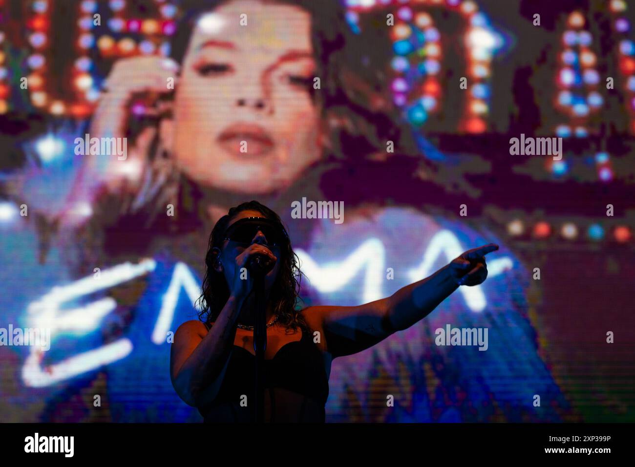 Emma on stage during the Italian singer Music Concert Emma Estate Tour ...
