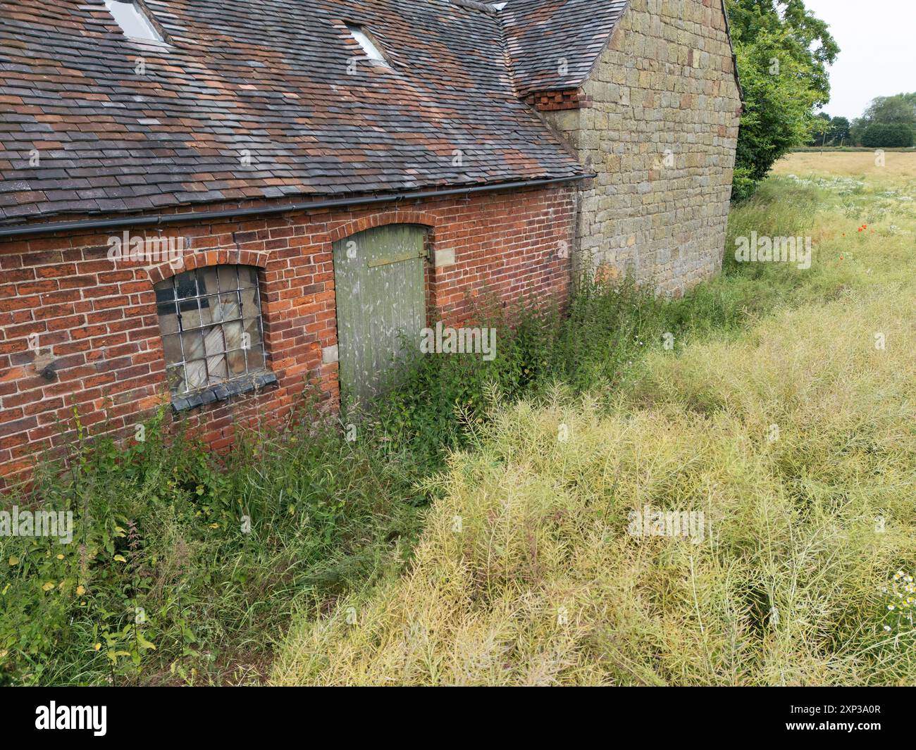 Derelict buildings on farmland in South Staffordshire, England, UK ...