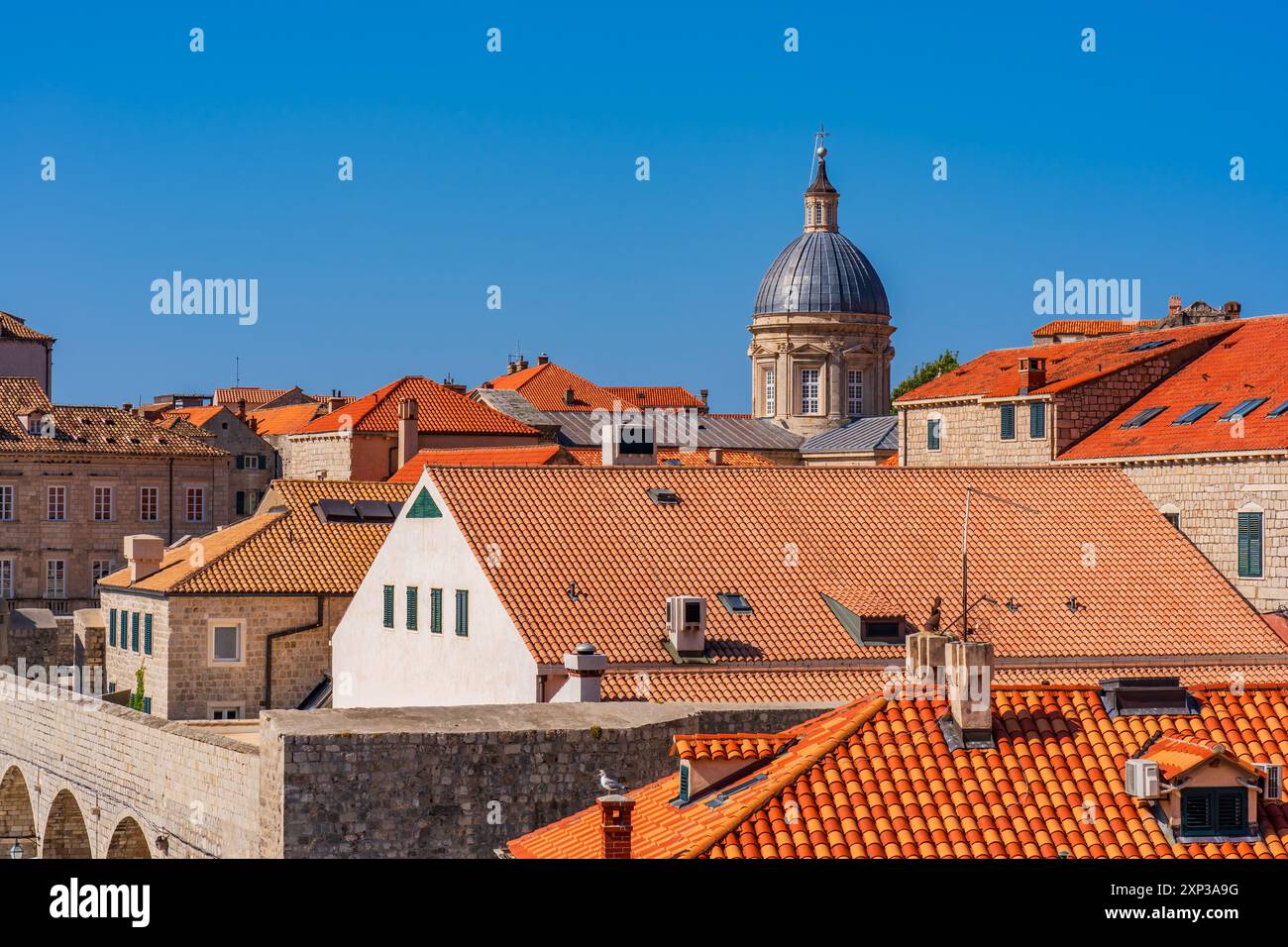Rooftops of Dubrovnik historic Old City with iconic architecture ...