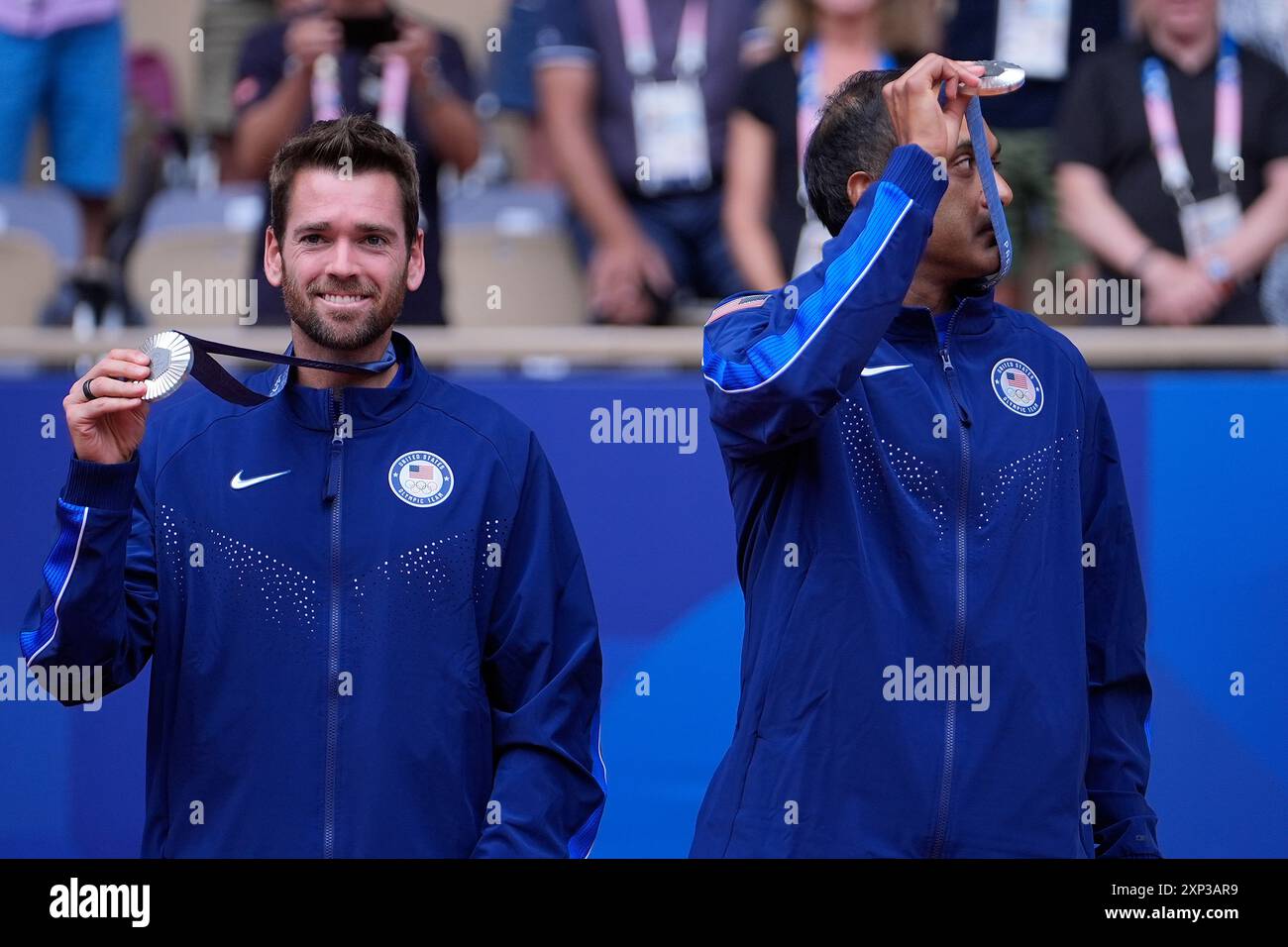 Austin Krajicek and Rajeev Ram of the United States pose with their ...