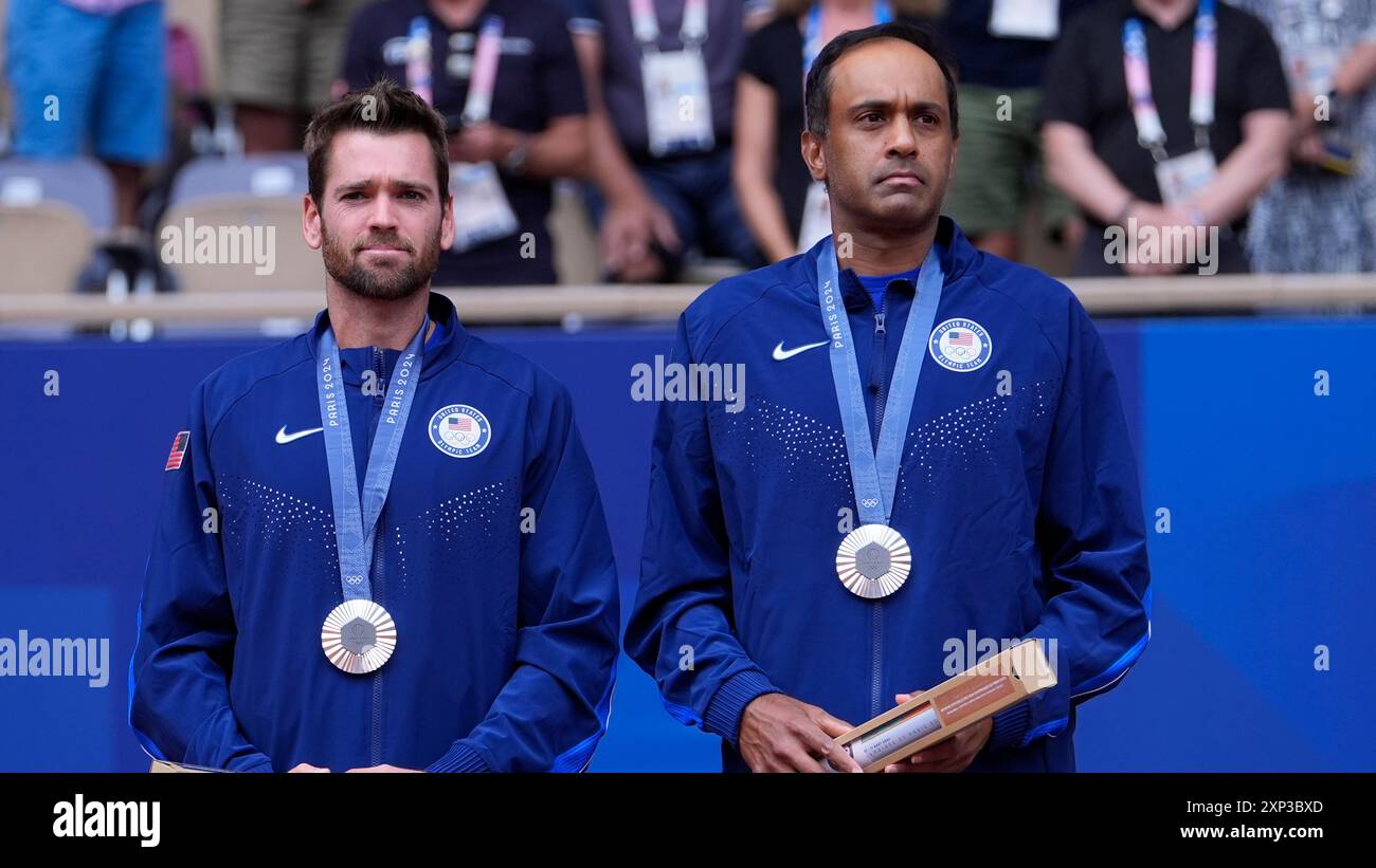 Austin Krajicek and Rajeev Ram of the United States pose with their ...