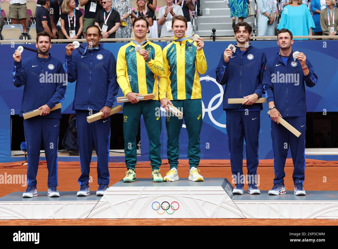 Paris, France. 03rd Aug, 2024. L-R USA's Austin Krawjicek, Rajeev Ram ...