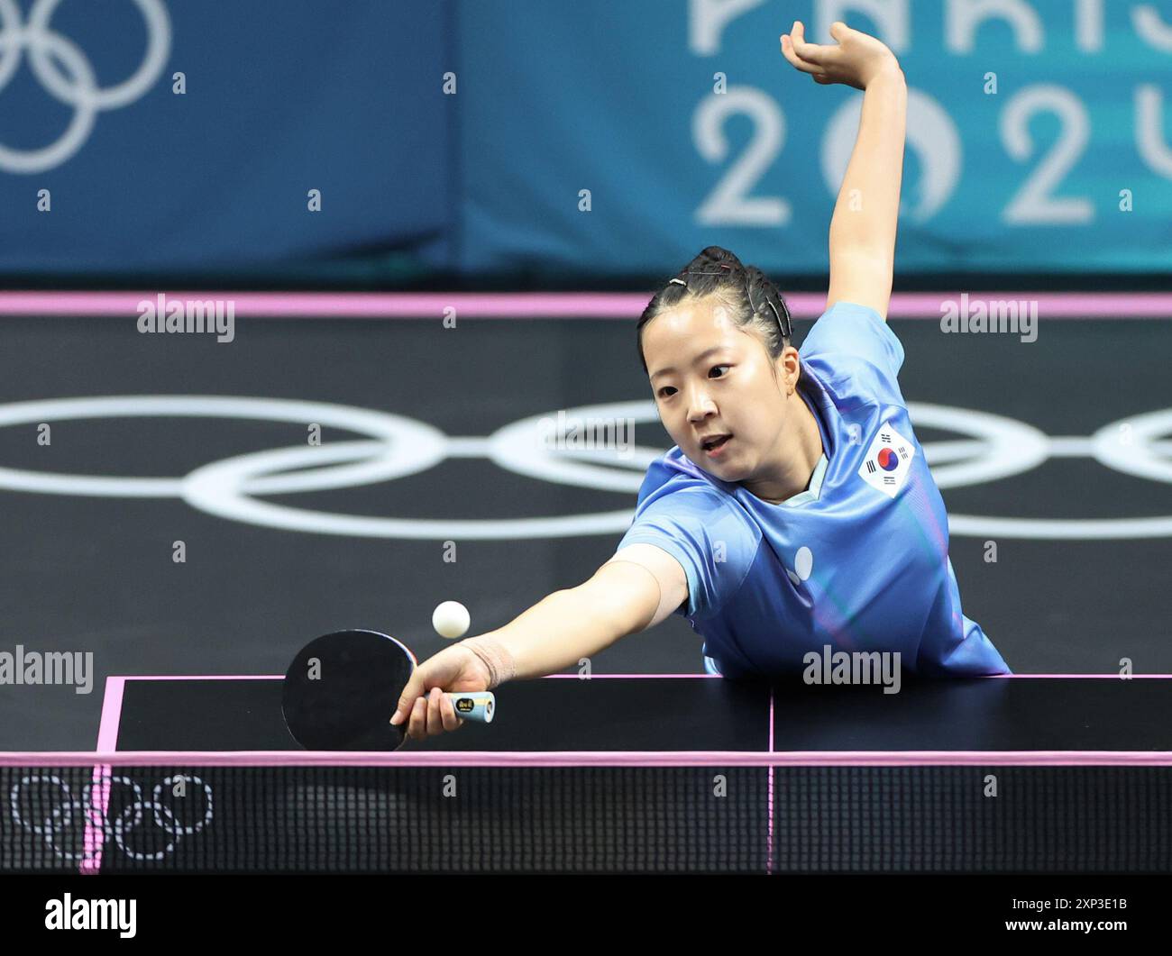 Paris, France. 3rd Aug, 2024. Shin Yubin of South Korea competes during ...