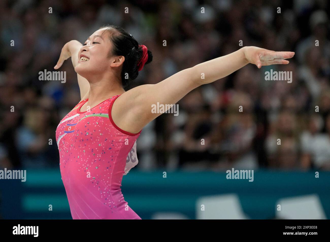 An Chang Ok, of North Korea, competes during the women's artistic ...