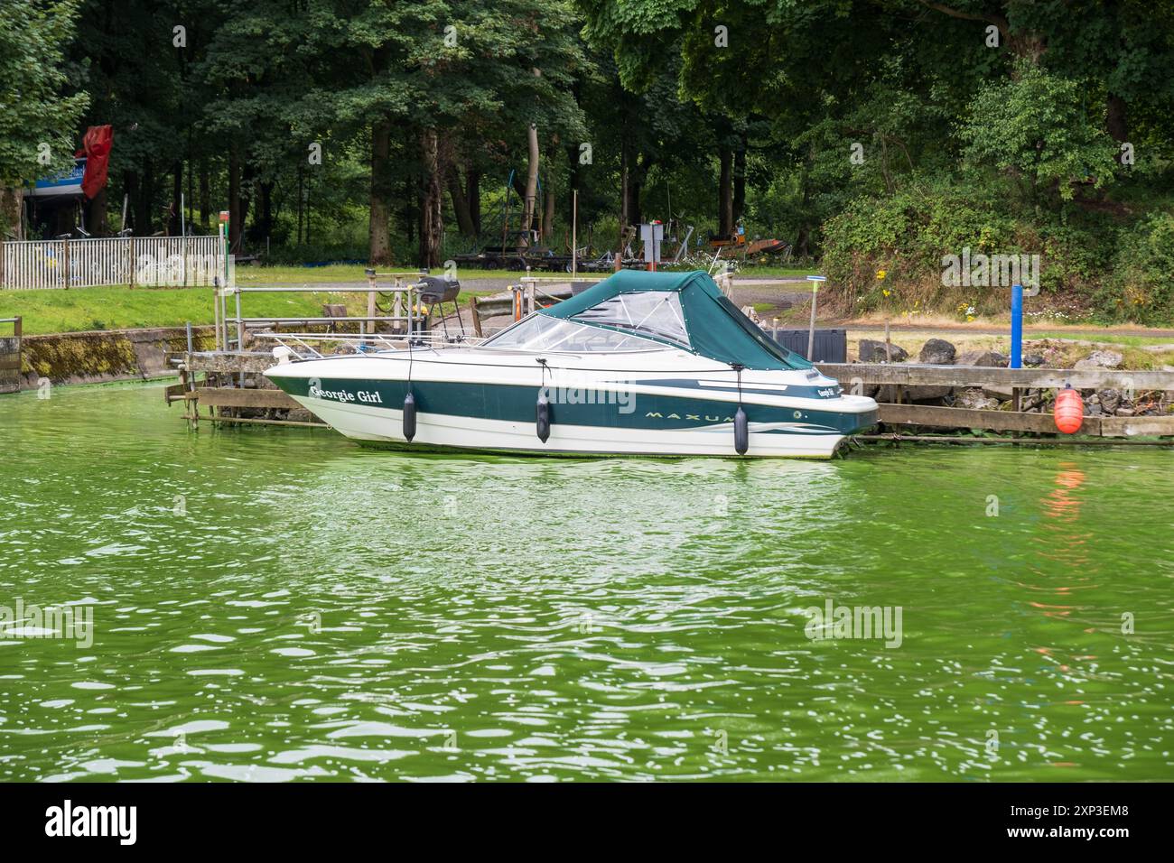 Antrim, Northern Ireland - August 3rd 2024: At the mouth of Lough Neagh ...