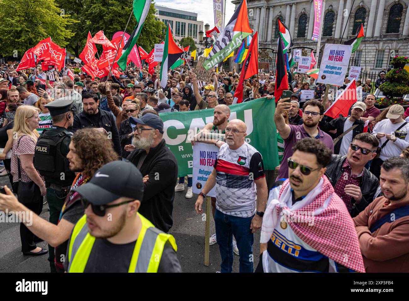 Belfast, UK. 03rd Aug, 2024. 03/08/2024 Belfast Anti-Racism and Anti ...