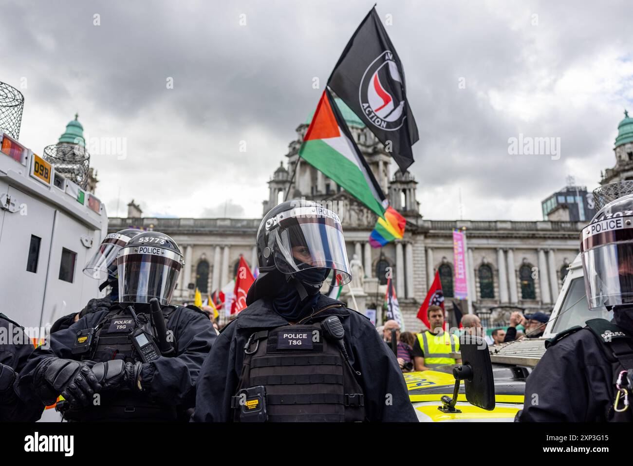 Belfast, UK. 03rd Aug, 2024. 03/08/2024 Belfast Anti-Racism and Anti ...