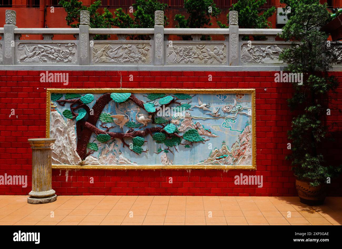 Colourful murals and art decorating the Tua Pek Kong Temple, Kuching ...
