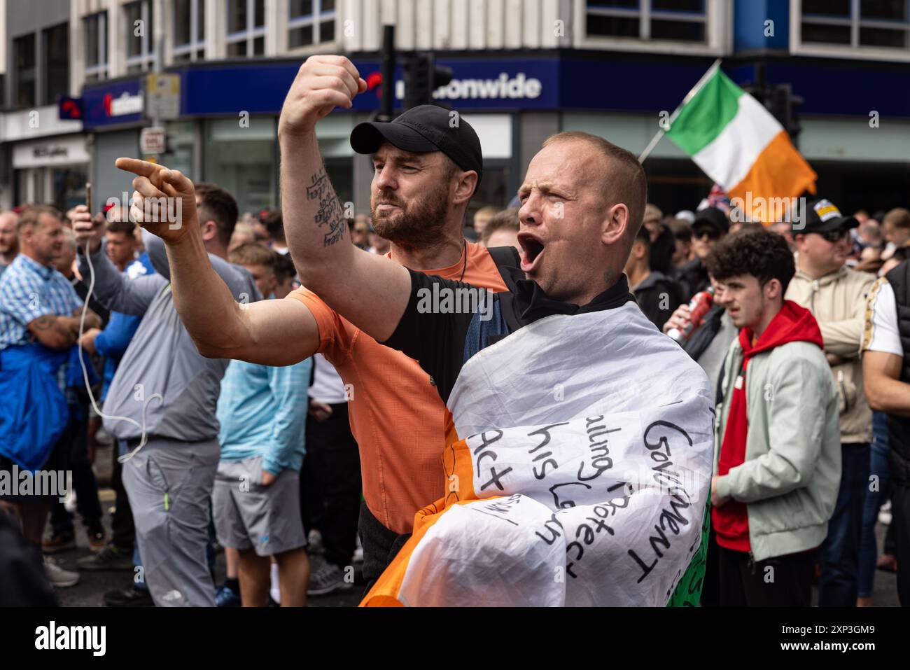 Belfast, UK. 03rd Aug, 2024. 03/08/2024 Belfast Anti-Racism and Anti ...