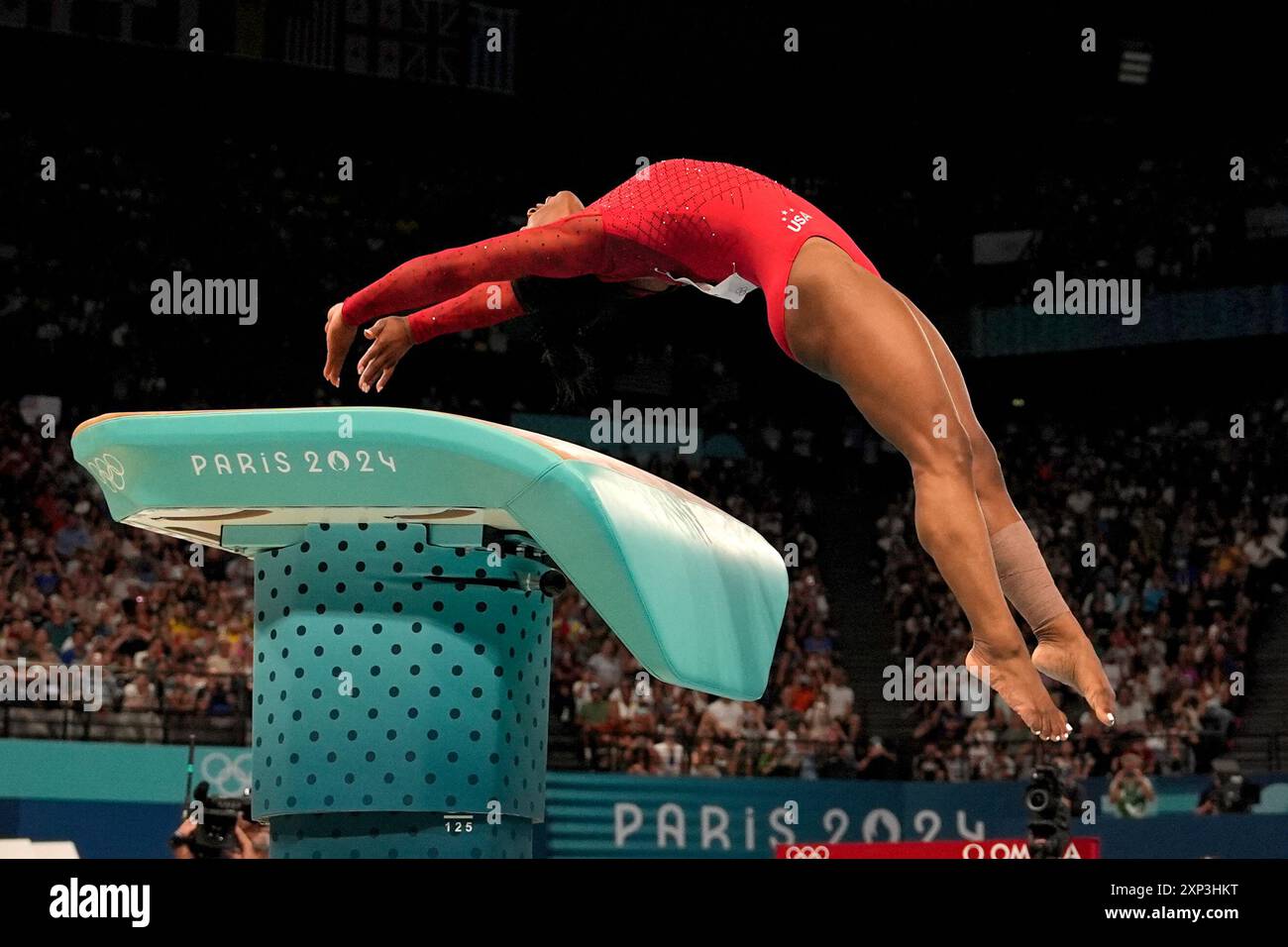 Simone Biles, of the United States, competes during the women's ...