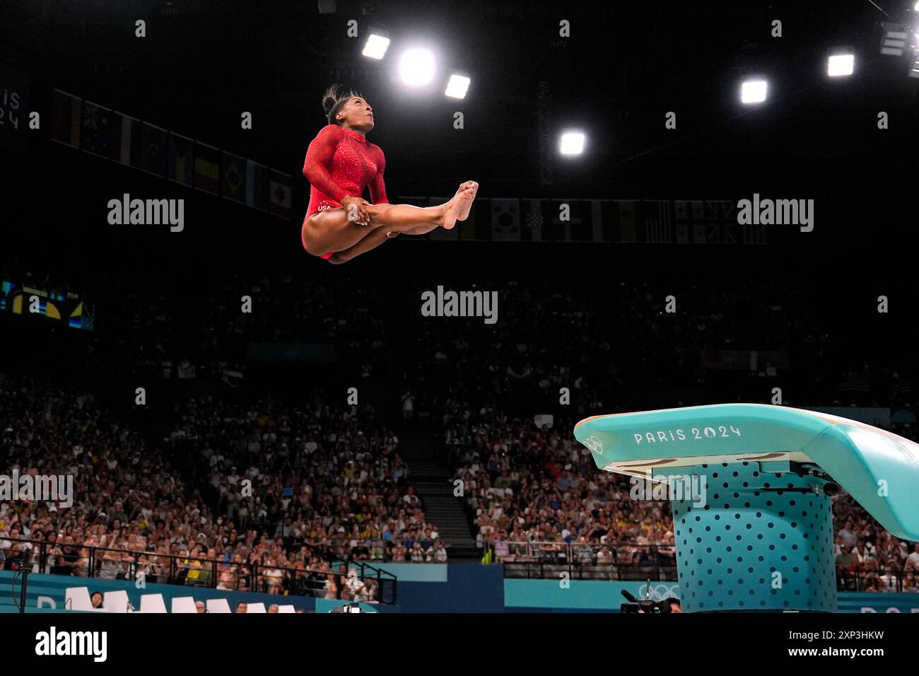 Simone Biles, of the United States, competes during the women's ...