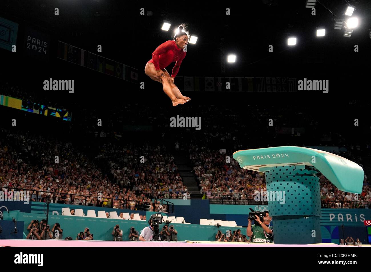 Simone Biles, of the United States, competes during the women's ...