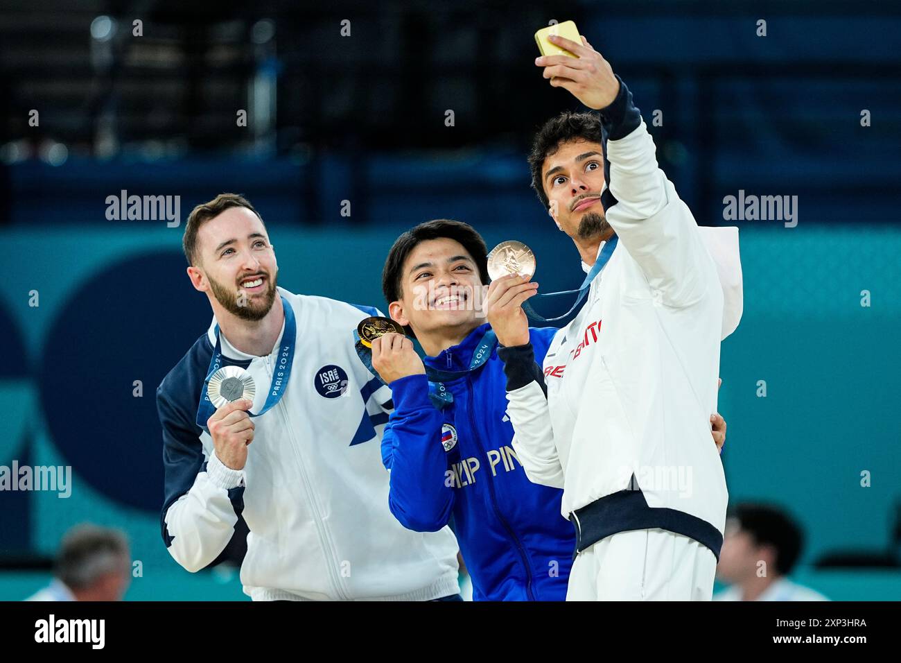 Silver medalist Artem Dolgopyat of Israel, Gold medalist Carlos Edriel ...
