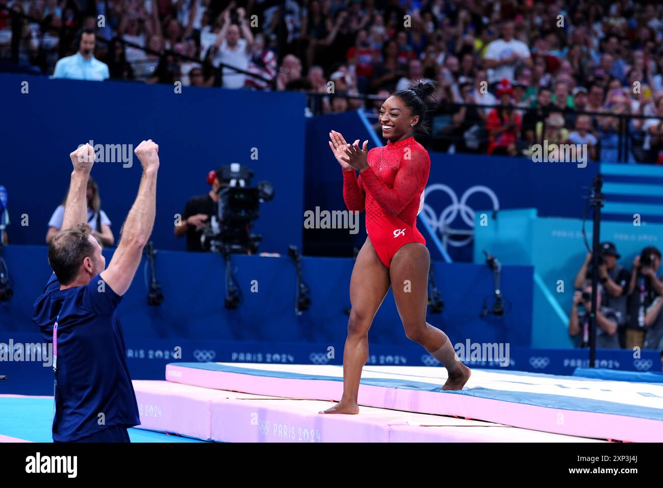 USA's Simone Biles competing in the Women's Vault Final during the ...