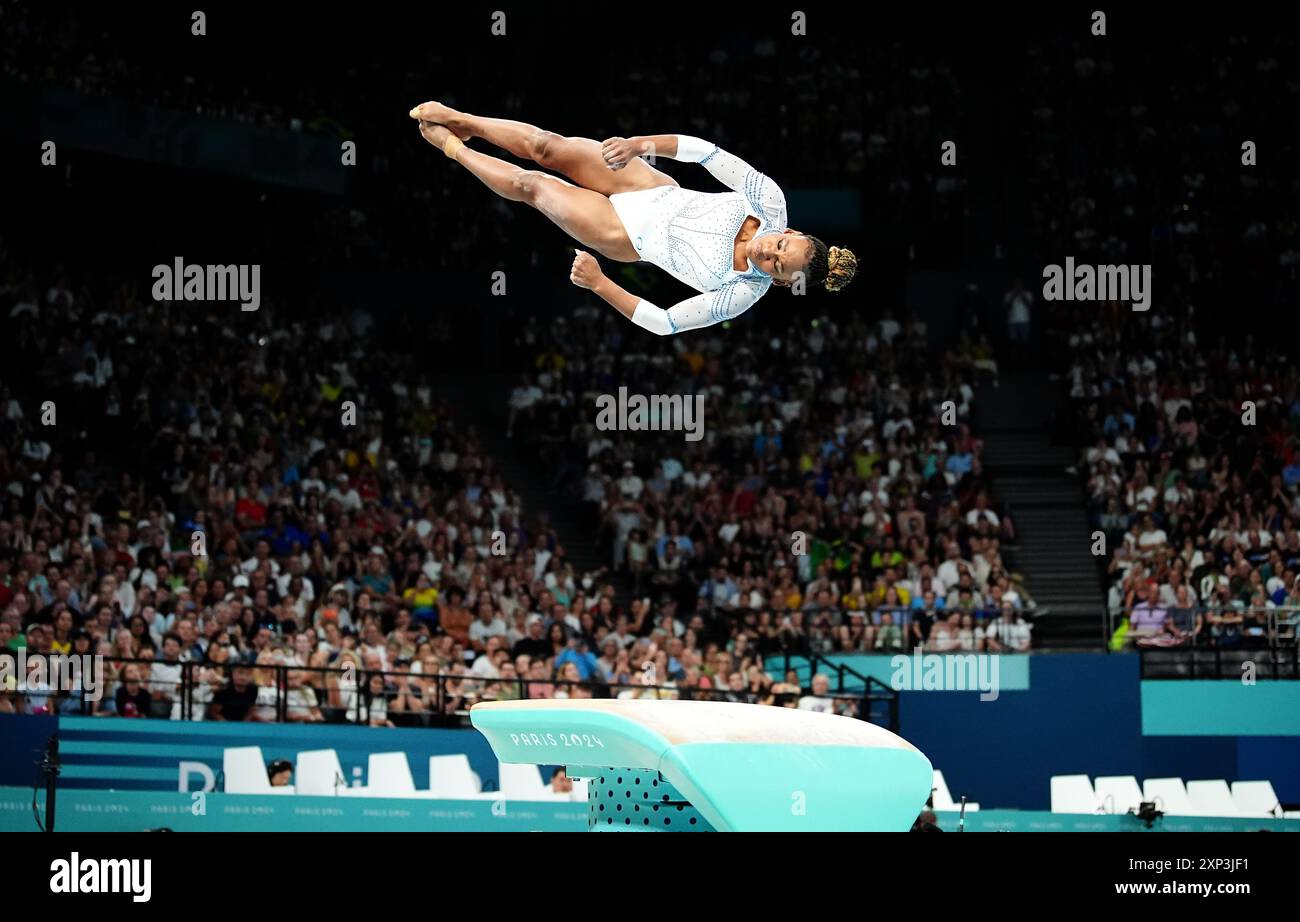 Brazil's Rebeca Andrade competing in the Women's Vault Final during the ...