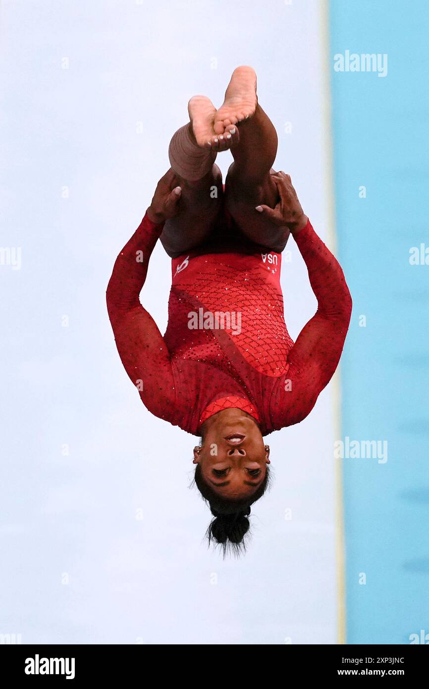 Simone Biles, of the United States, competes during the women's ...