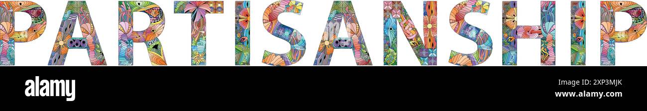 Word PARTISANSHIP. Vector zentangle object for decoration Stock Vector ...