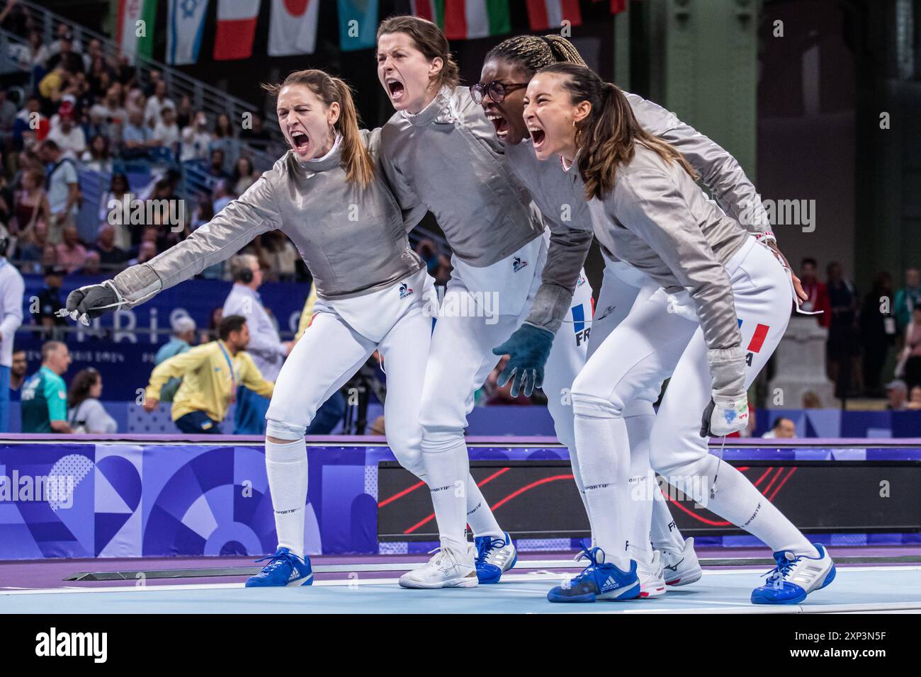 Paris, France. 03rd Aug, 2024. France Team, Fencing, Women's Sabre Team ...