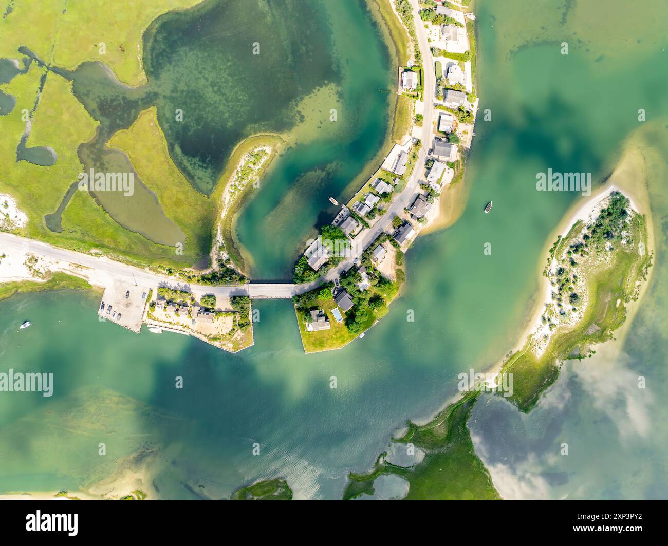 aerial view of towd point, southampton, ny Stock Photo - Alamy