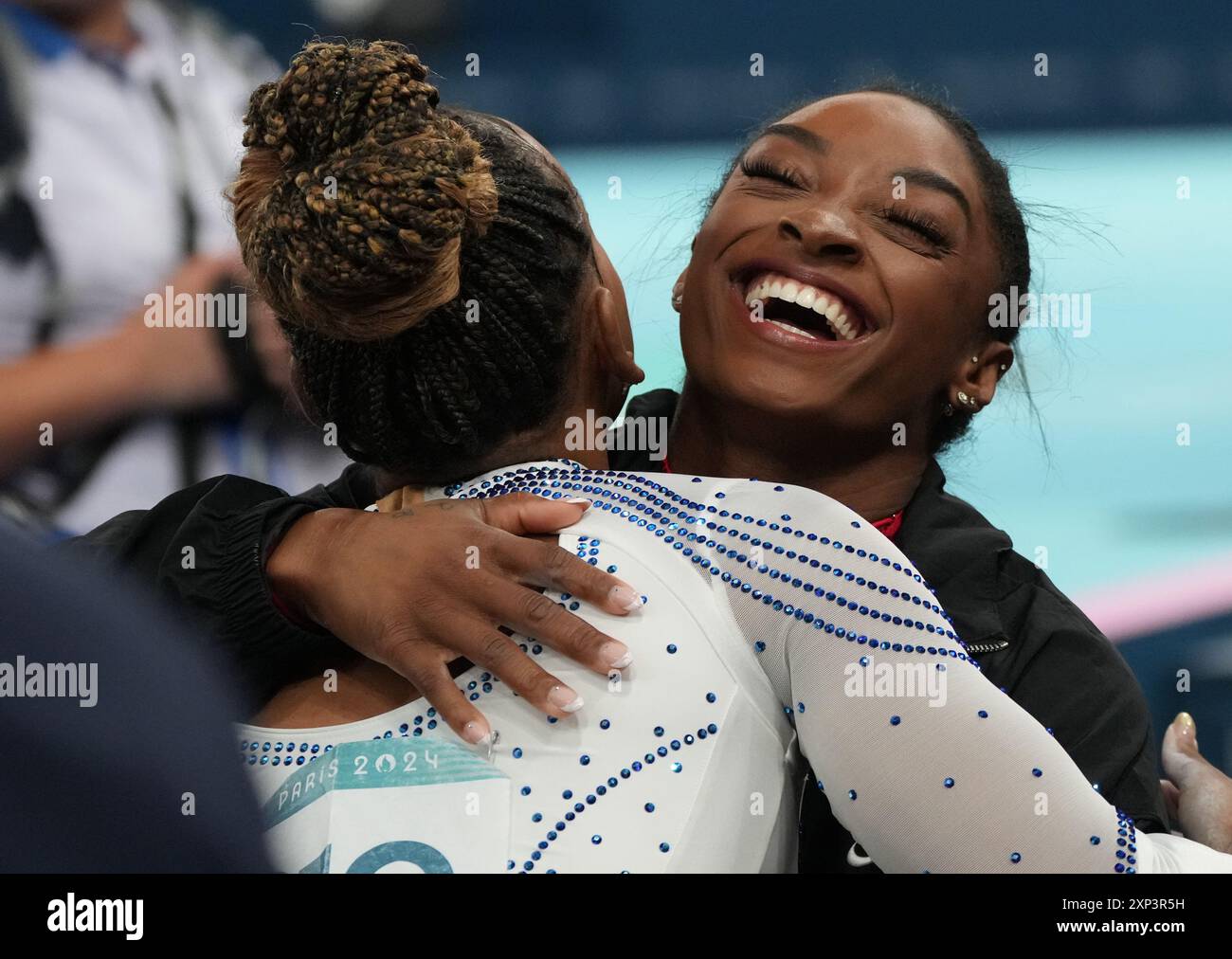 Paris, France. 03rd Aug, 2024. Rebeca Andrade of Brazil is ...
