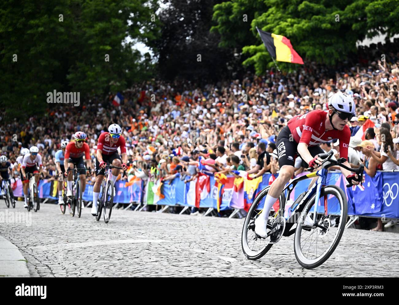 Paris, France. 03rd Aug, 2024. Danish cyclists pictured in action ...