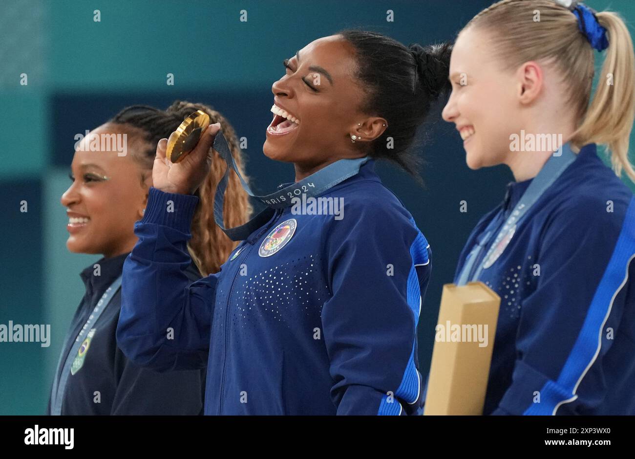 Paris, France. 03rd Aug, 2024. Women's gymnastics vault gold medalist ...
