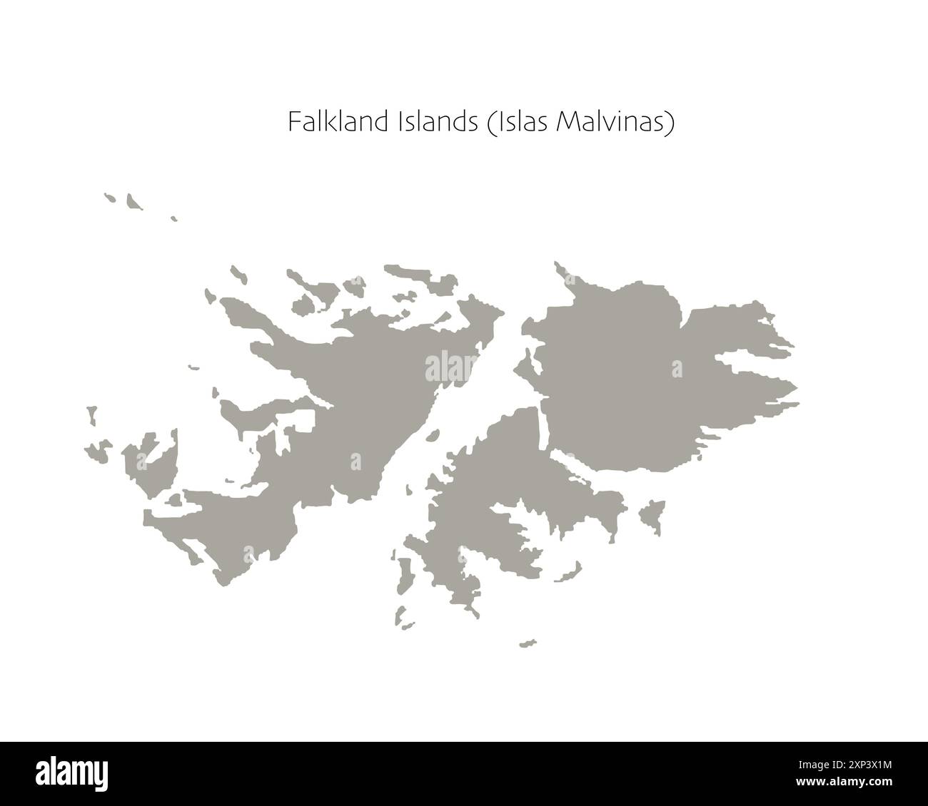 High detailed vector map of the Falkland islands flat silhouette Stock ...