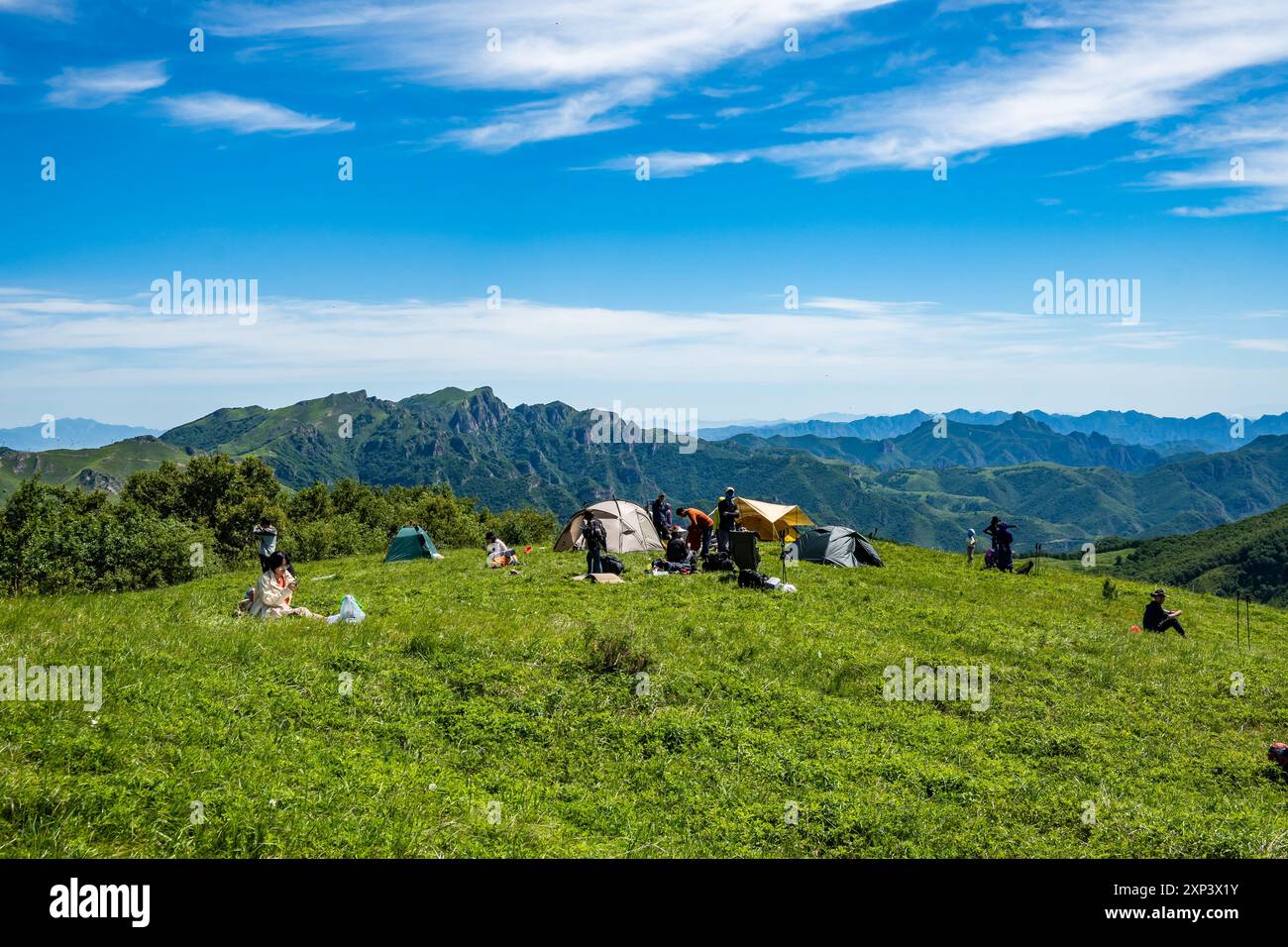 Tourists camping at Lingshan 灵山. Beijing, China Stock Photo - Alamy