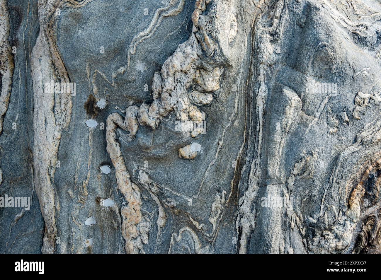 Outcrop of gneiss, a high grade metamorphic rock. Beijing, China Stock ...