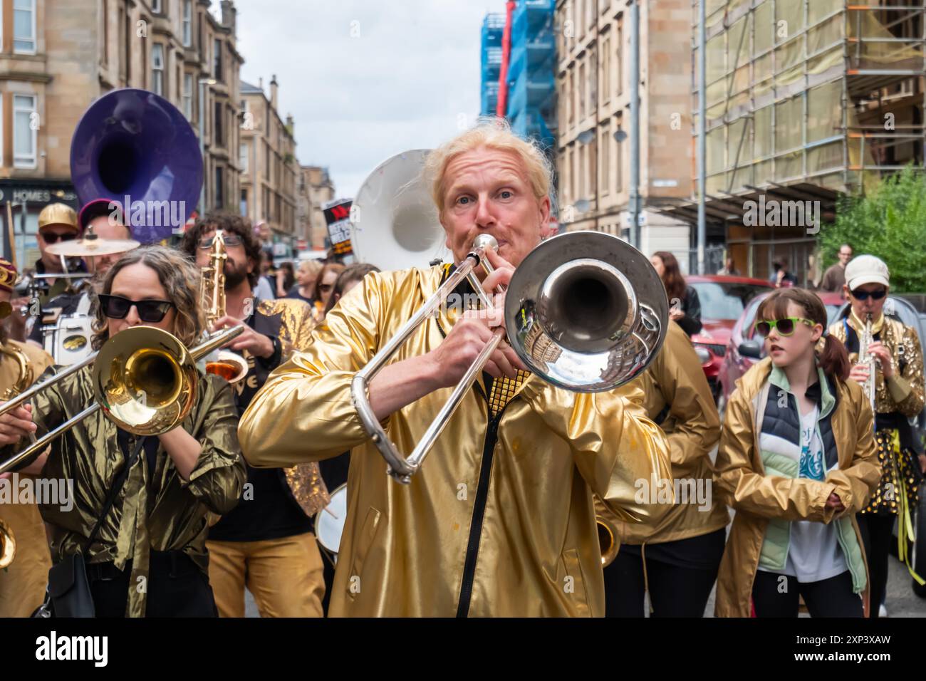 Glasgow, Scotland, UK. 3rd August, 2024. Performers in the Govanhill ...