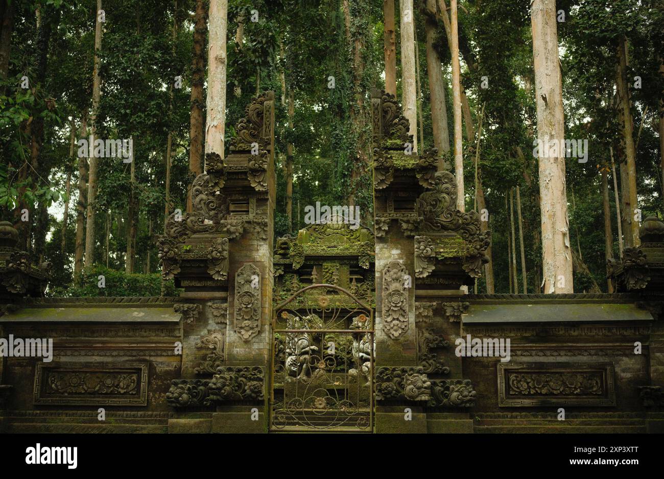 Traditional and culturally entrance gate of a Balinese temple, a sacred ...