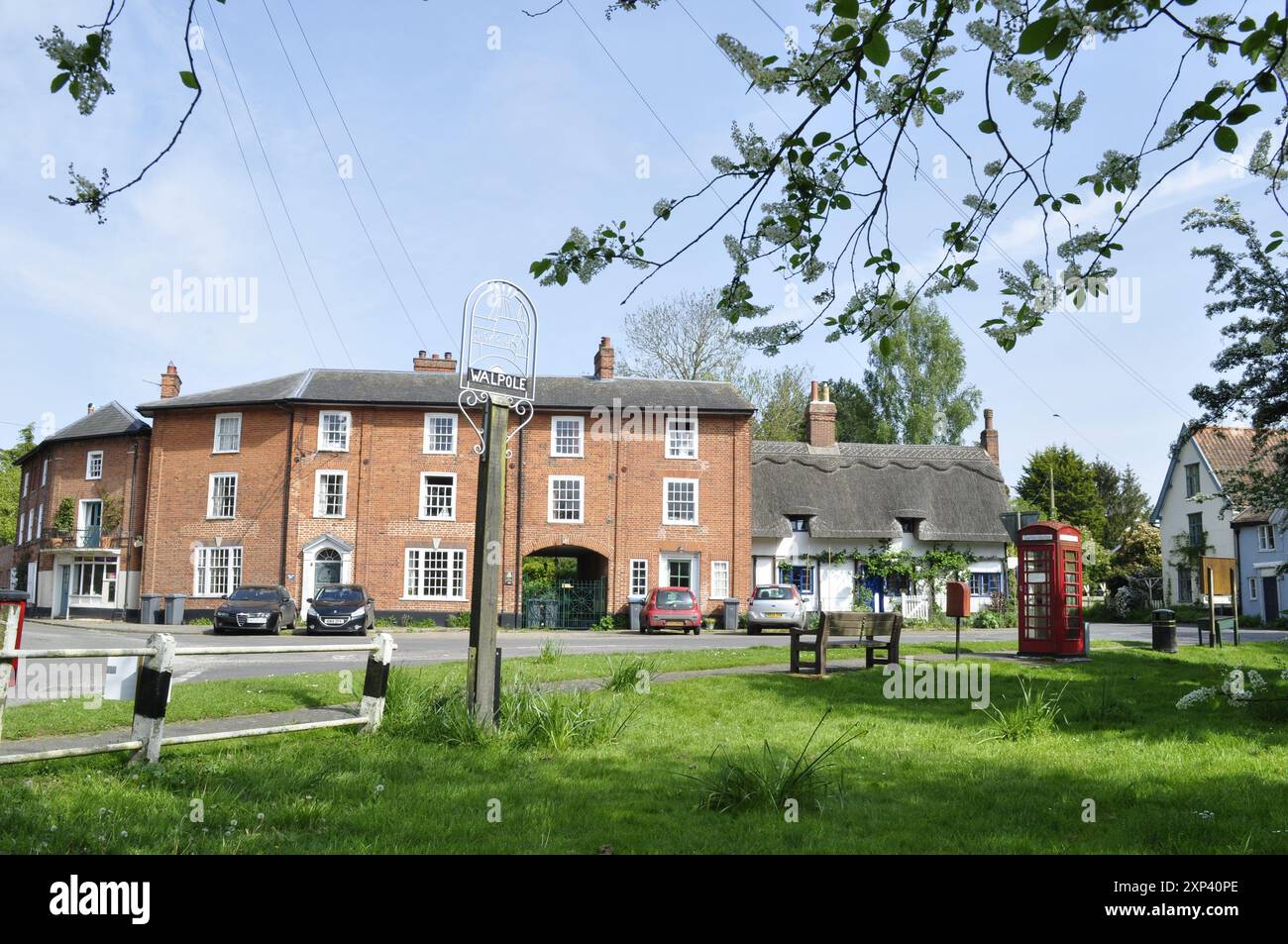 The village of Walpole on the upper Blyth valley near Halesworth ...