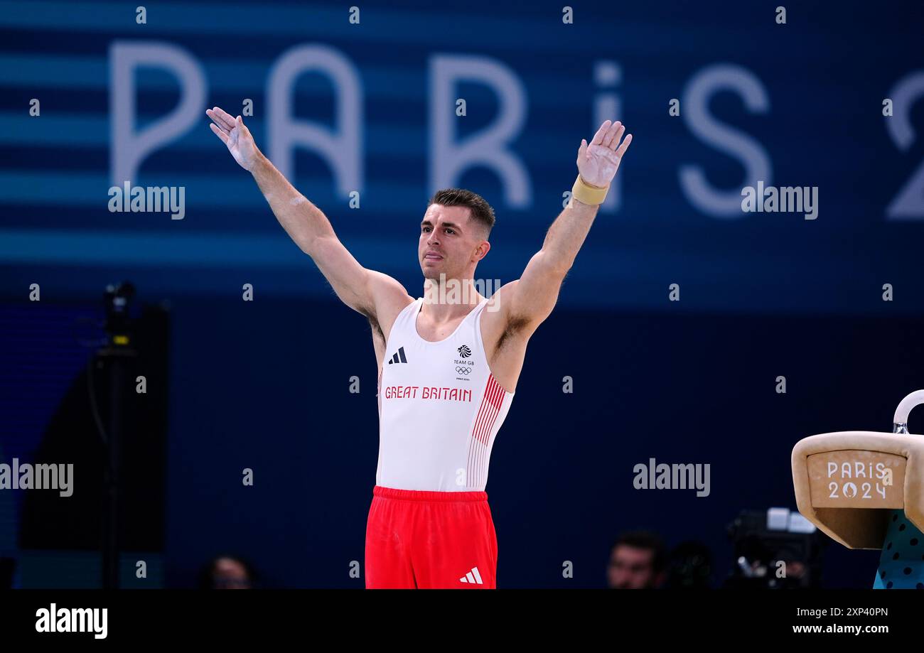 Great Britain's Max Whitlock after competing in the Men's Pommel Horse ...