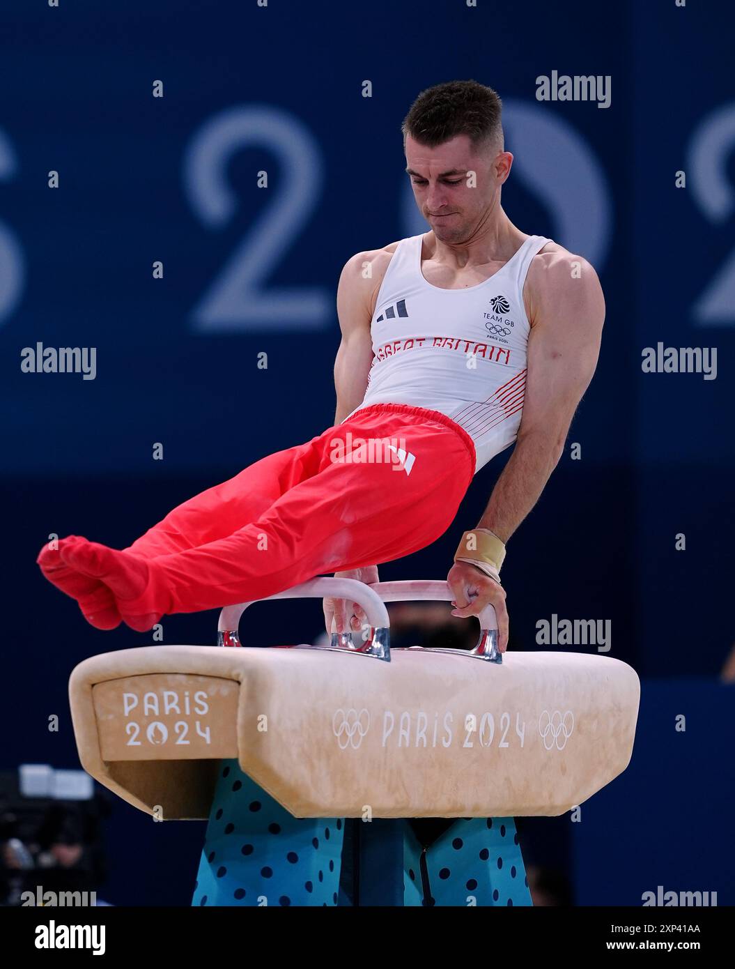 Great Britain's Max Whitlock competing in the Men's Pommel Horse Final ...