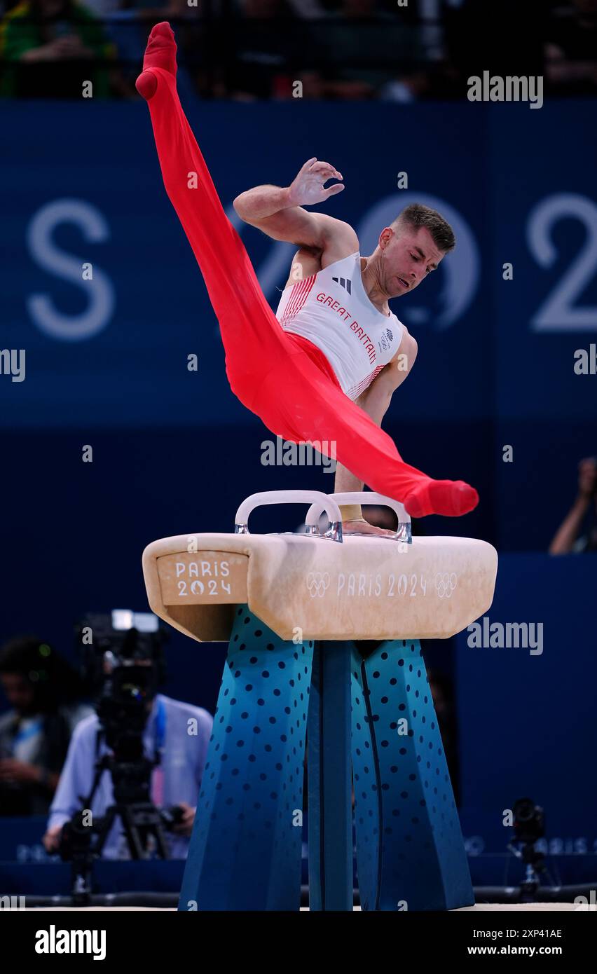 Great Britain's Max Whitlock competing in the Men's Pommel Horse Final ...
