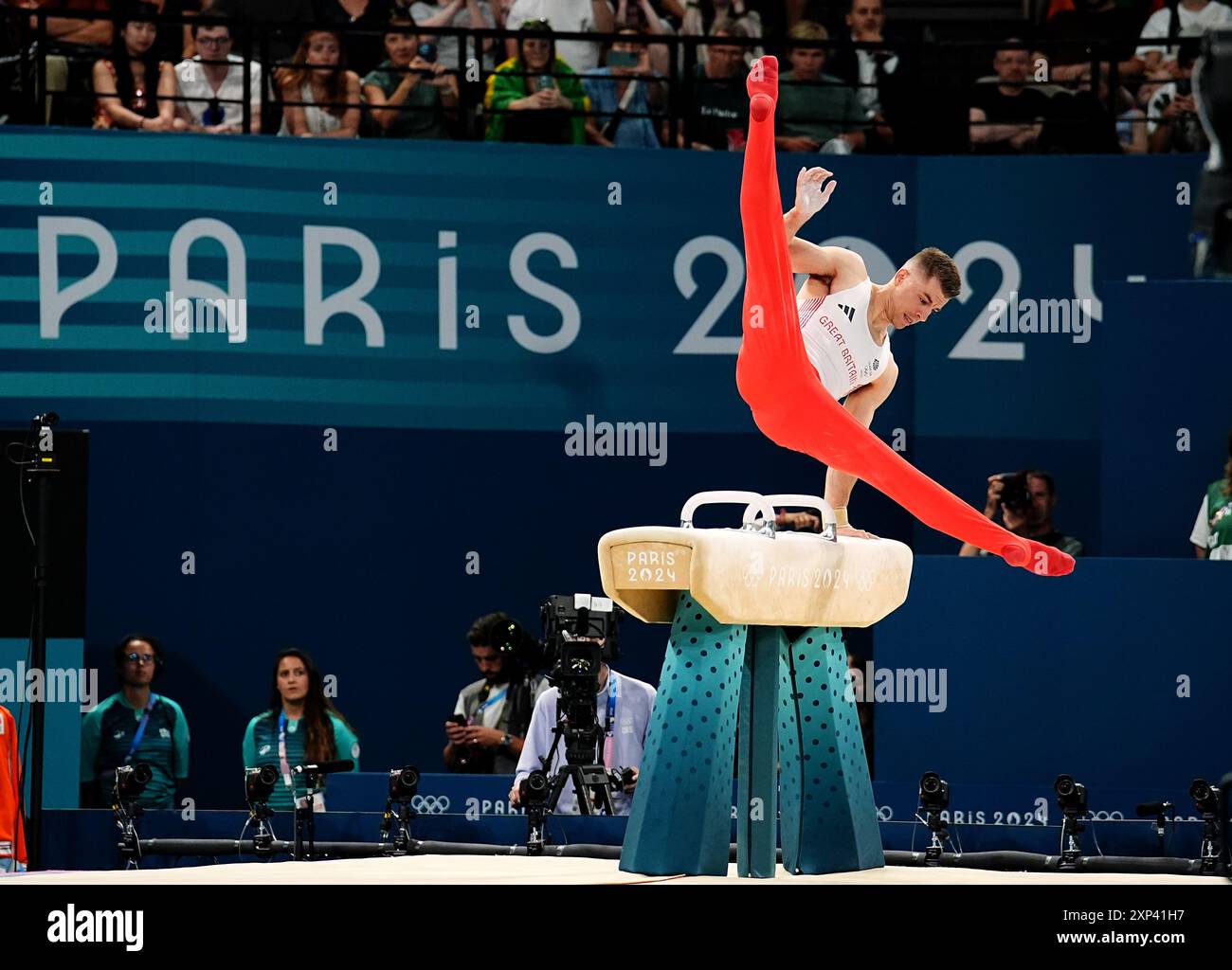 Great Britain's Max Whitlock competing in the Men's Pommel Horse Final ...