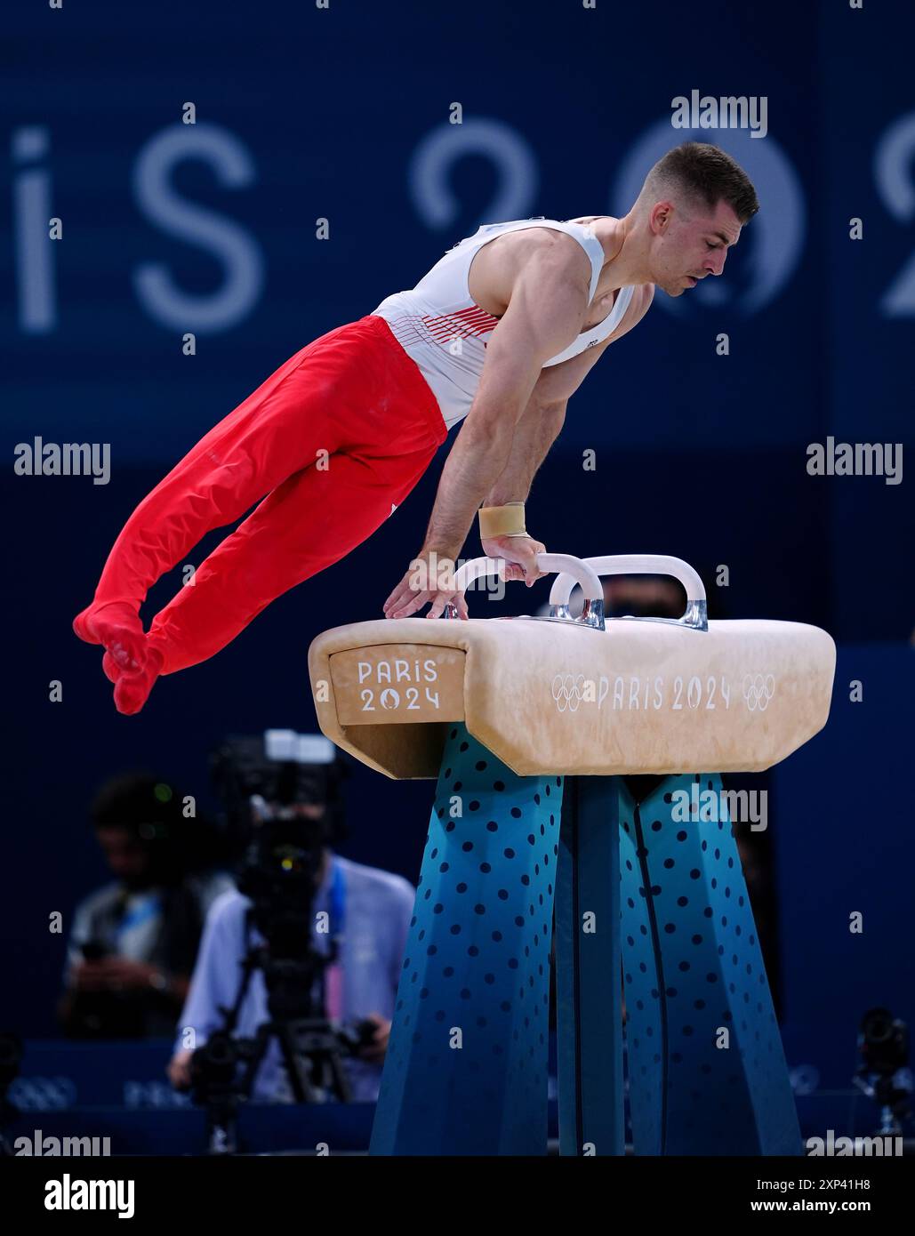 Great Britain's Max Whitlock competing in the Men's Pommel Horse Final ...