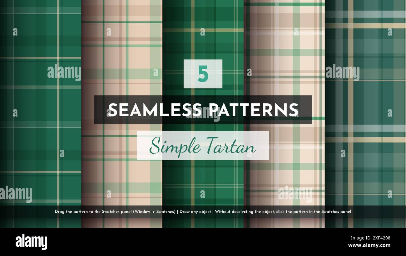 10 Seamless Simple Tartan Pattern. Traditional Scottish Texture ...
