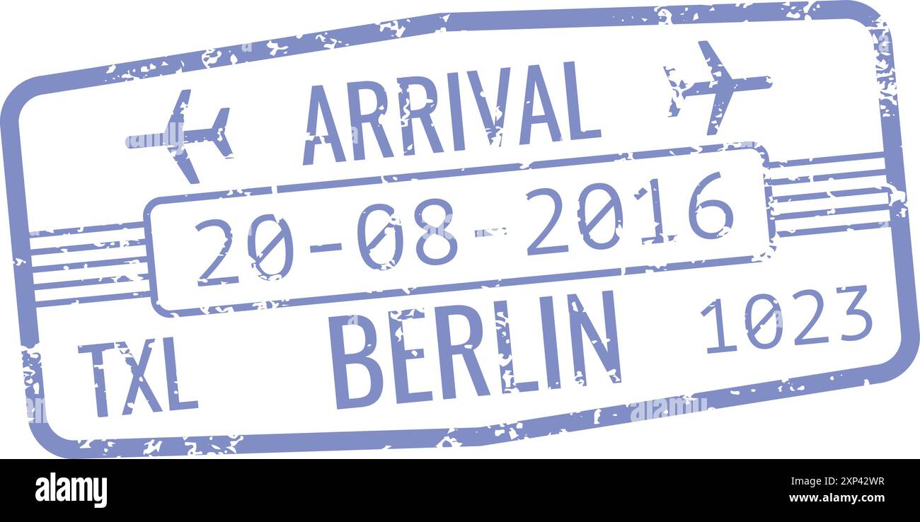 Arrival stamp. Berlin airport travel visa sign Stock Vector Image & Art ...