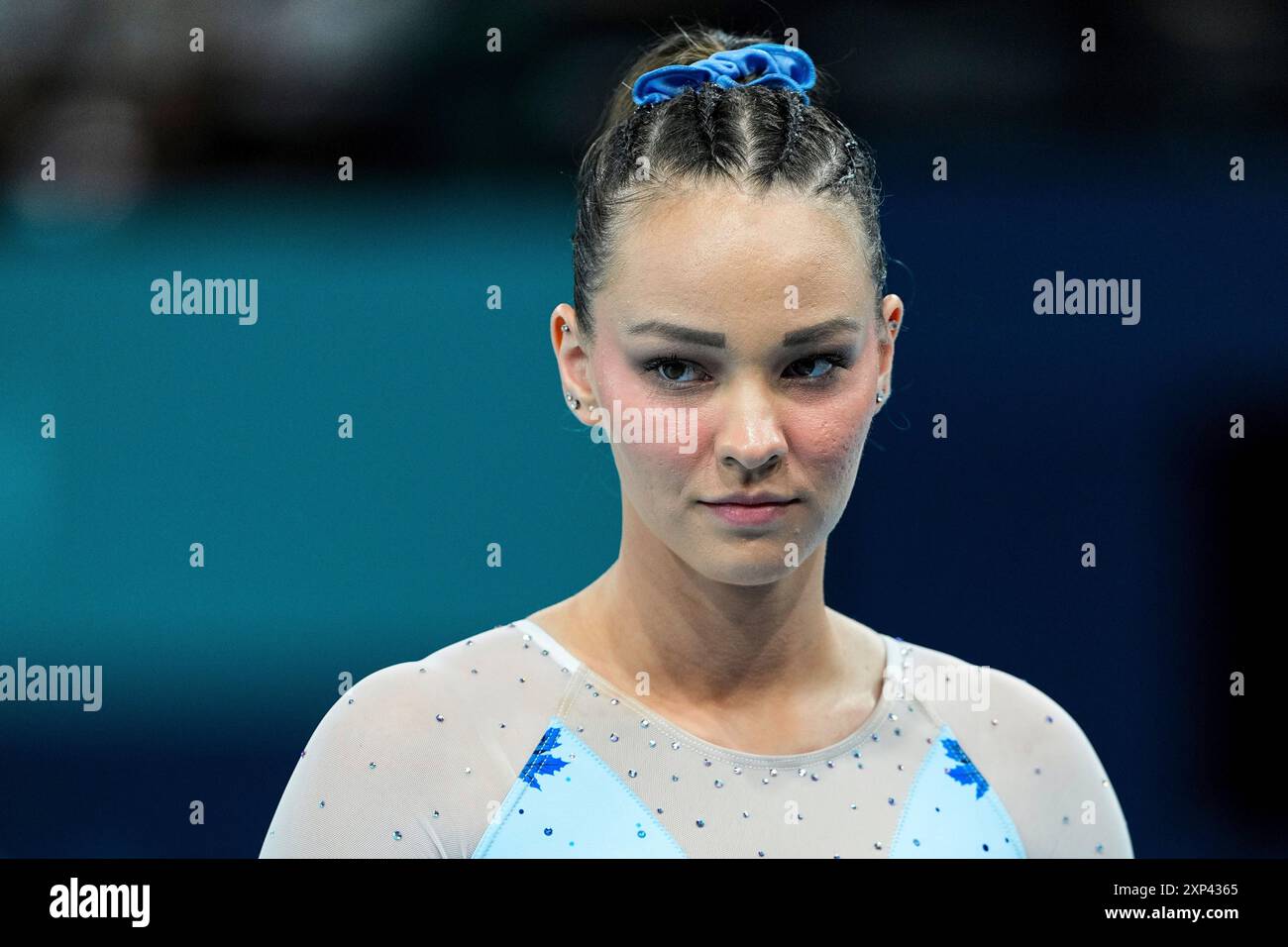 Shallon Olsen of Canada reacts during the Artistic Gymnastics Women's ...