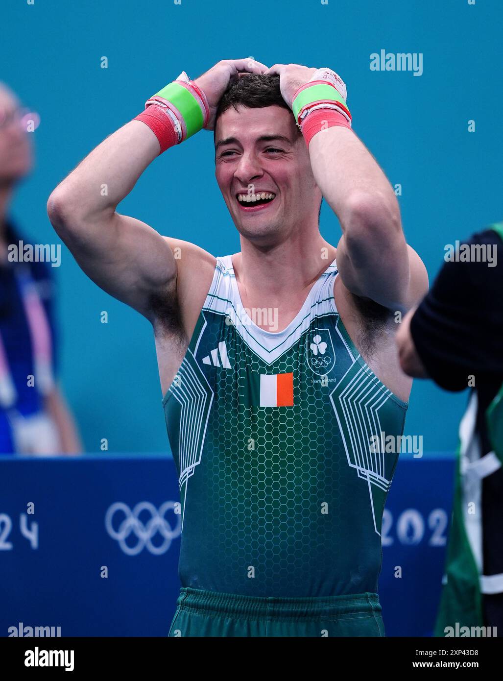 Ireland's Rhys McClenaghan reacts after competing in the Men's Pommel ...
